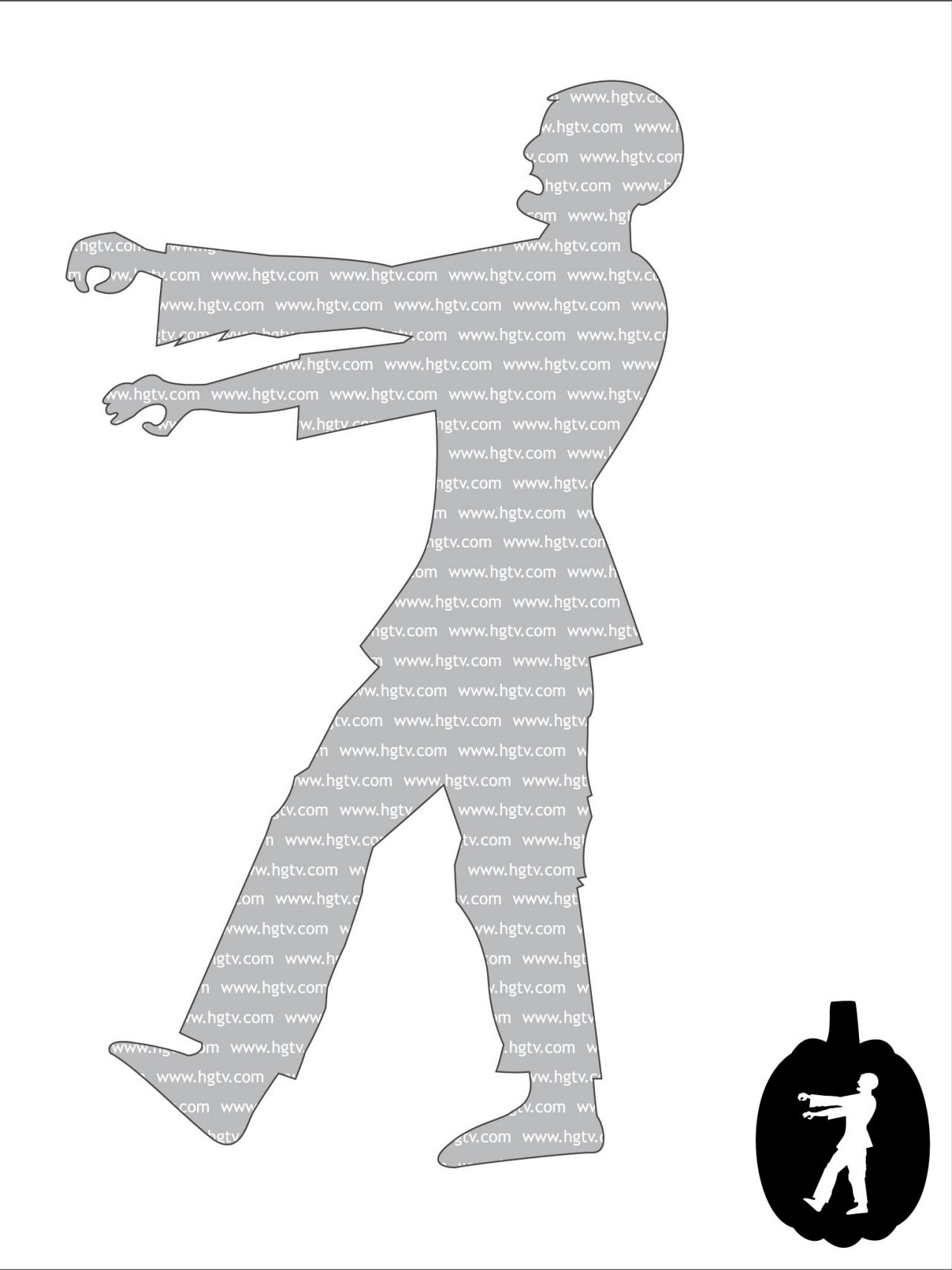 Printable Zombie Pumpkin Stencil