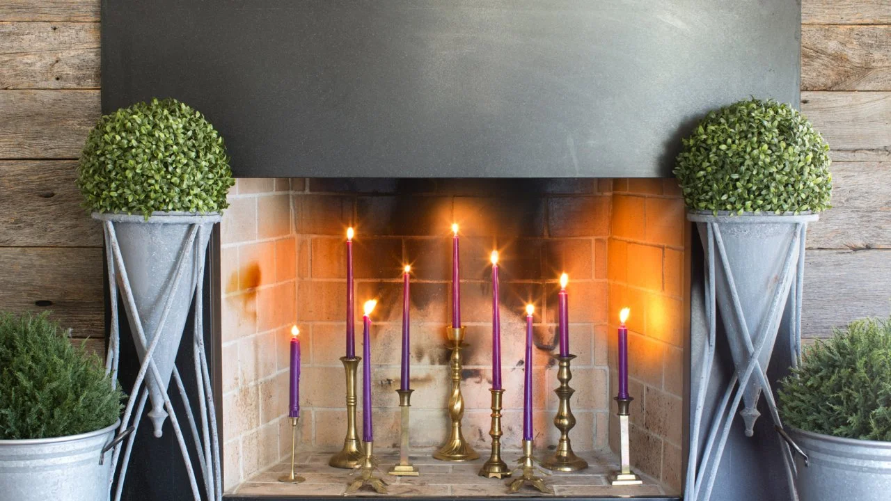 Decorating inside a fireplace store