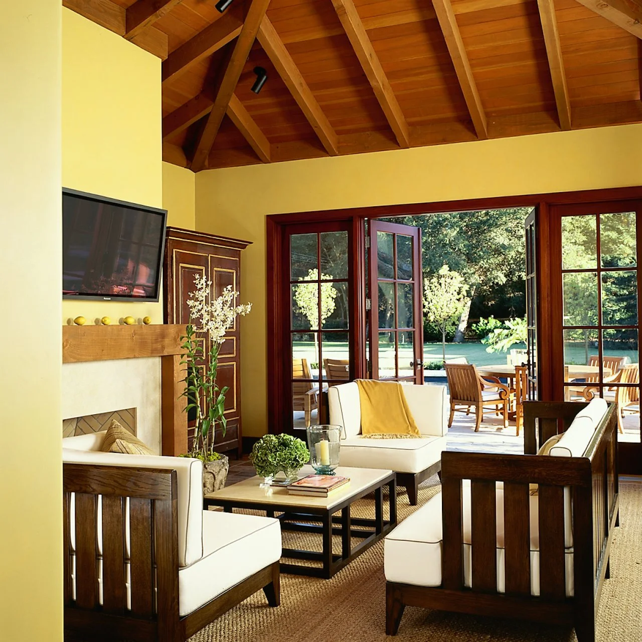 Wood Ceiling In Yellow Room 22 Versatile Ceiling Ideas For Dining