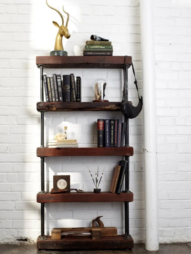 Industrial Rustic Bookshelf HGTV