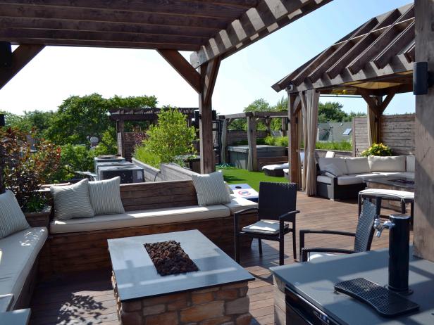 Classy Outdoor Patio With Plenty Of Seating | HGTV