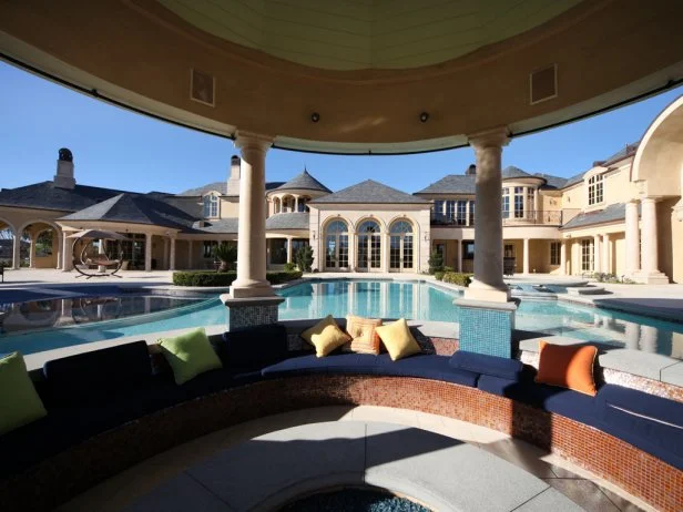mansion with pool inside