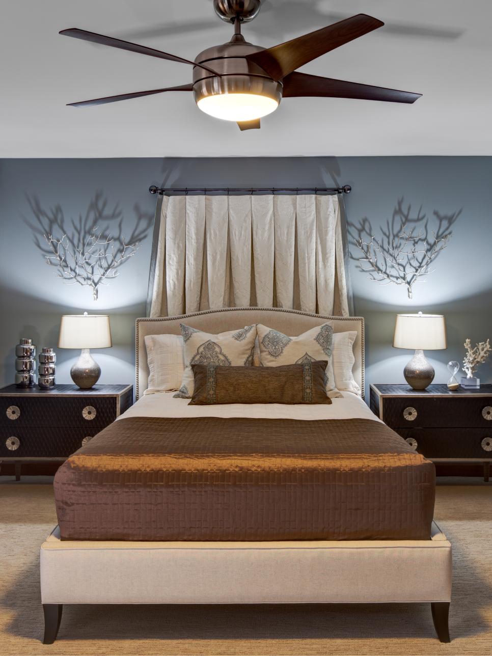 Blue Bedroom With Ceiling Fan | HGTV