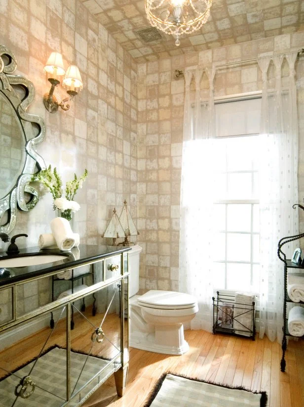 Glam Hollywood-Style Powder Room | HGTV