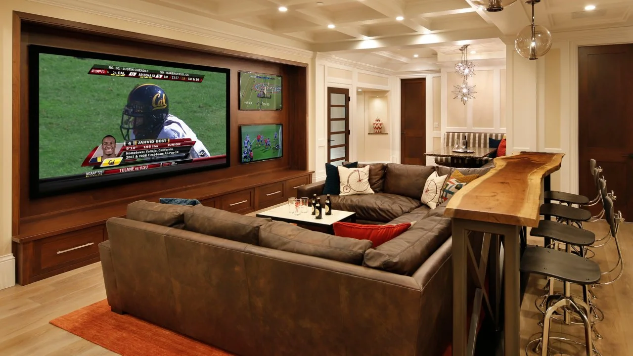 Bland Basement Turned Party Central Family Hub HGTV