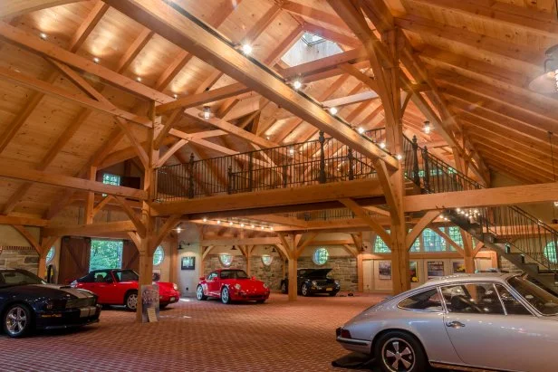 High-End Car Garage Resembles Historic Stone Barn | HGTV