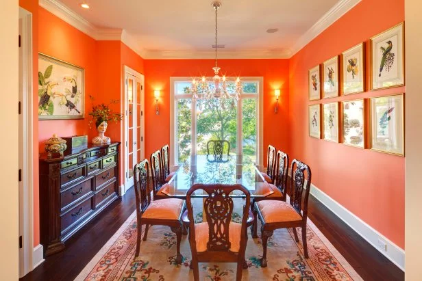 orange dining room