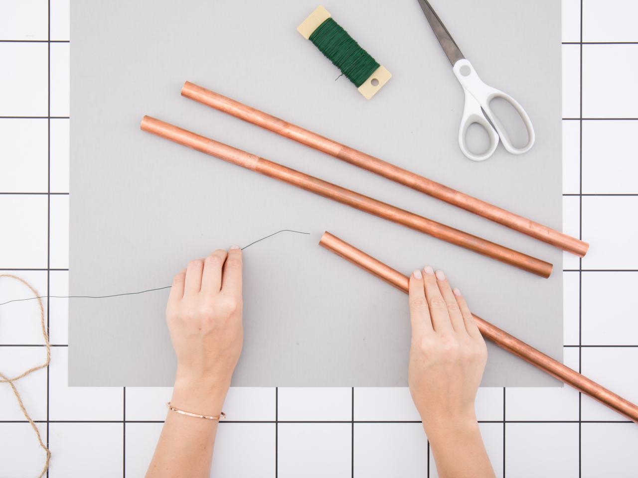 How to Make a Modern Triangle Wreath From Copper Pipe | Room Makeovers ...