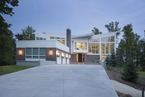 Gray and White Modern Home With Huge Windows | HGTV