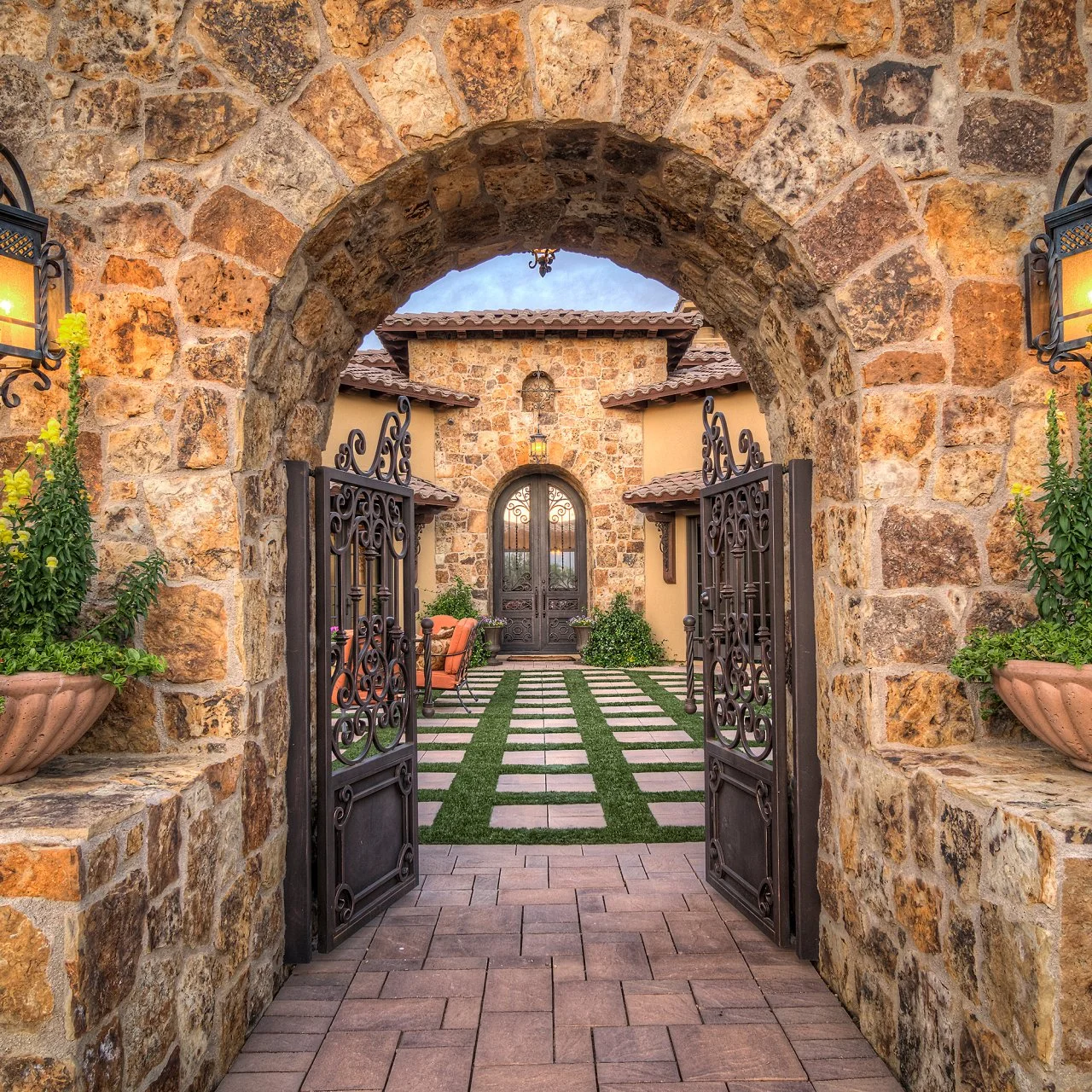 Courtyard With Arched Wall
