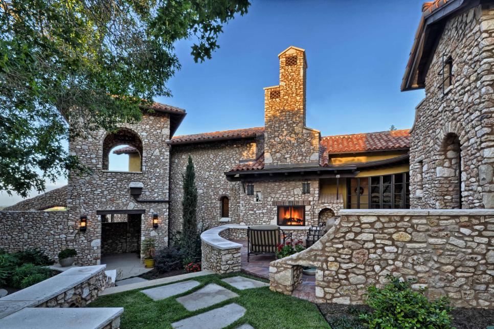 Brick and Stone Mediterranean Estate With Lovely Patio | Cornerstone ...