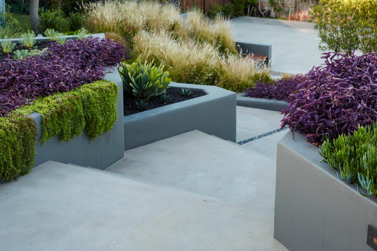 Recycled Concrete Terraced Planters