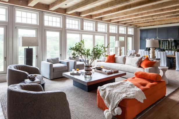 Family Room is Filled With Natural Light Thanks to Wall of Windows | HGTV
