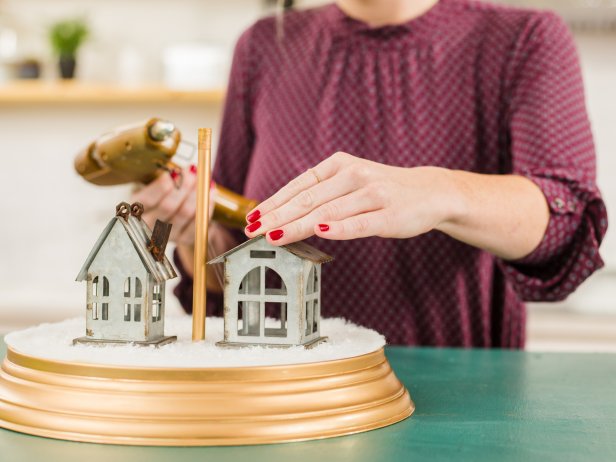 How To Create a Snow Scene From an Upcycled Light Fixture | HGTV
