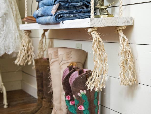 DIY Boho Rope Shelf for Extra Storage | Junk Gypsies | HGTV