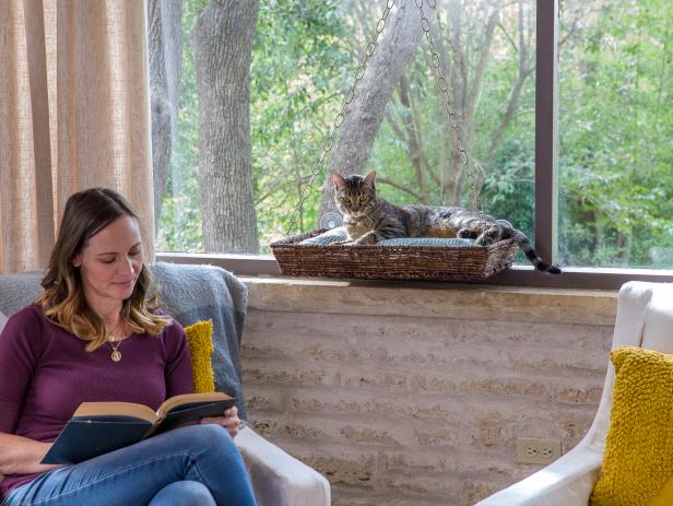 DIY Window Seat Basket for Cat | HGTV