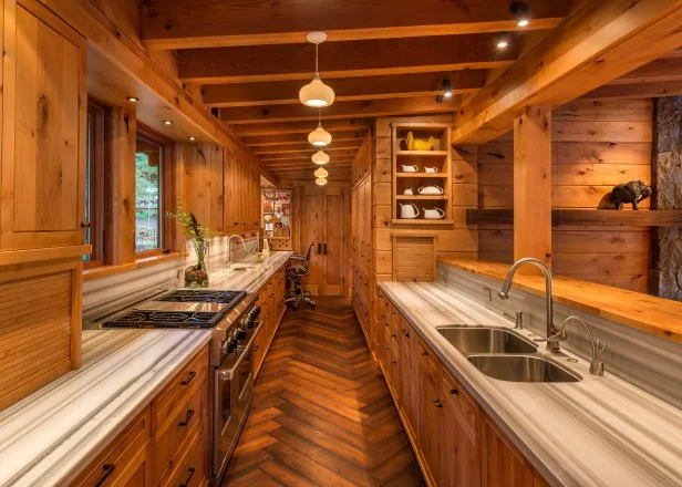 Log Cabin Kitchen Backsplash Design The Boston Mill Log Cabin Has A