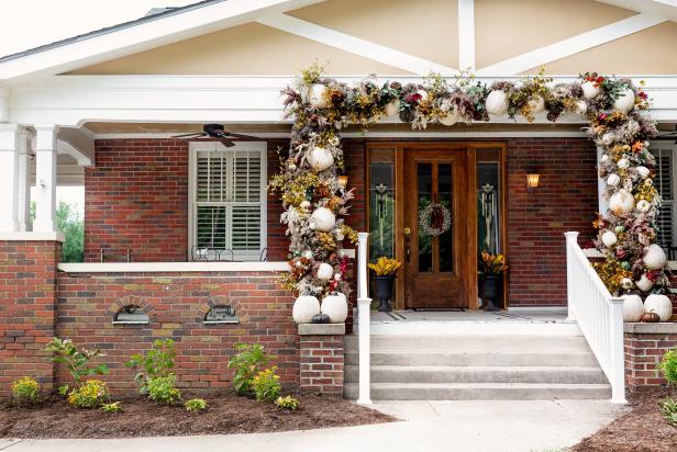 How to Craft a Giant Fall Floral Pumpkin Arch for Your Front Porch | HGTV