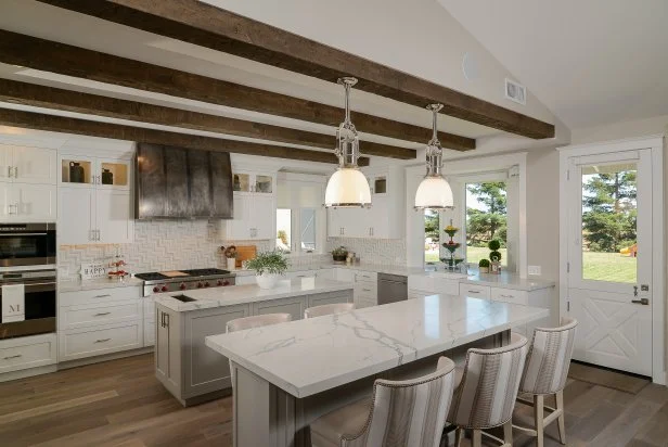 Chic, Ivory Home Features Beamed Ceilings | HGTV