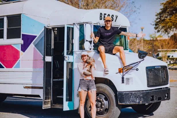 Tour Kels +Jay's Stylish School Bus Tiny Home | HGTV