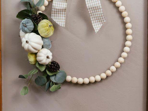 How to Make 3 Wooden Bead Wreaths for Fall | HGTV