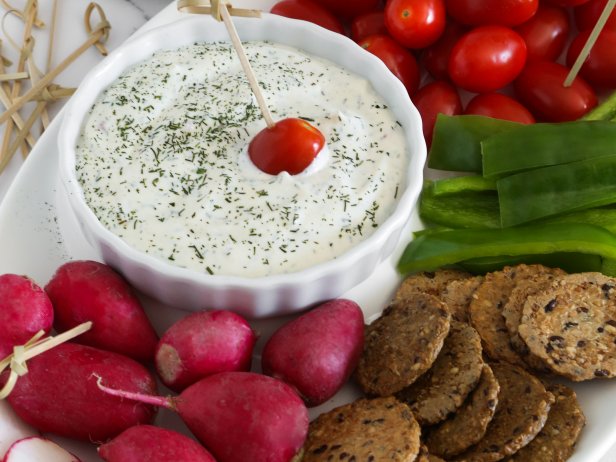Healthier-for-You Garlic Dill Veggie Dip Recipe | HGTV