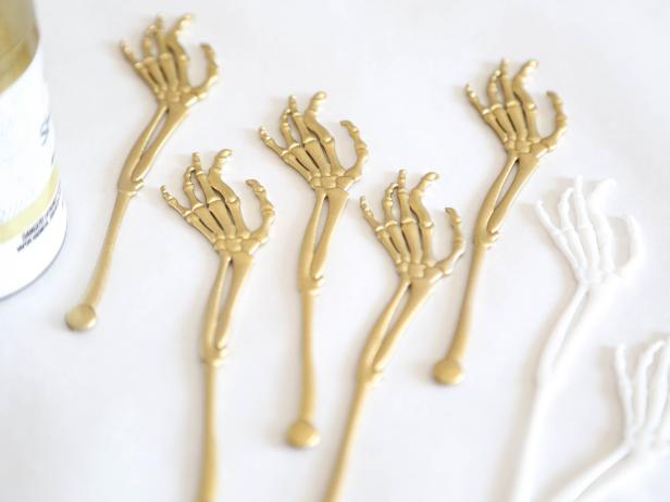 Skeleton Hand Place Cards for Halloween Table Setting | HGTV