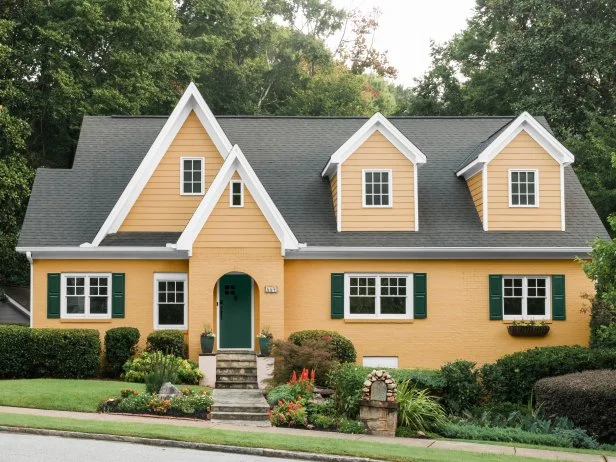 Yellow Country Cottage Exterior Colors