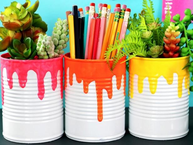 DIY Paint Drip Containers Video | HGTV