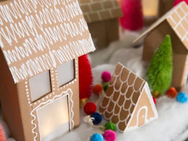 DIY Cardboard Gingerbread Village Video | HGTV